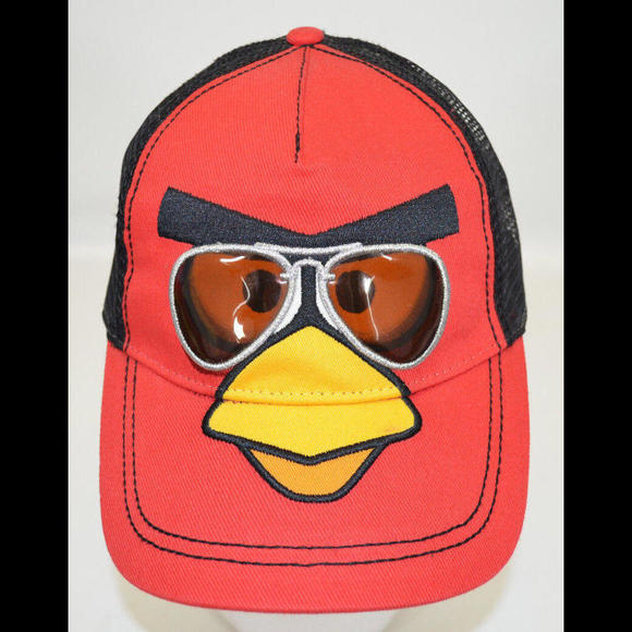 Accessories | Angry Birds Trucker Baseball Cap Red W Black Mesh Adult ...